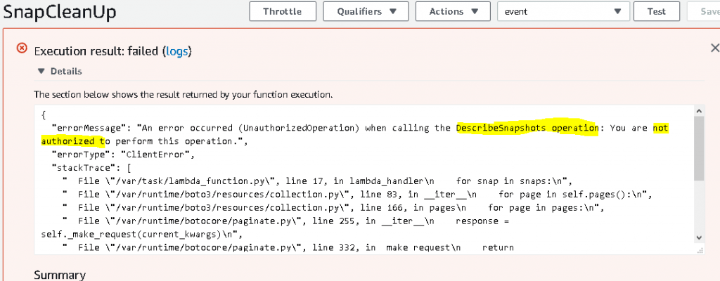 AWS: Snapshot Clean Up script in Lambda – Blog of Kliment Andreev – A ...